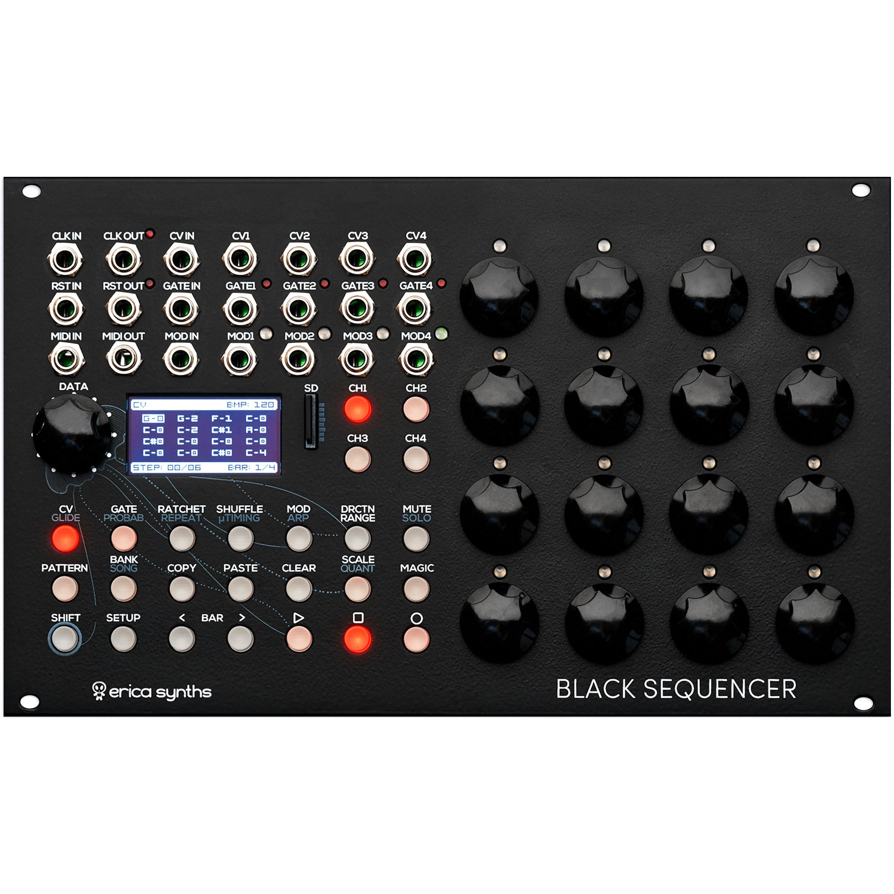 Erica Synths Black Sequencer Eurorack Module | Bax Music